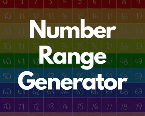 Number Range Generator Create Copy And Export Sequences