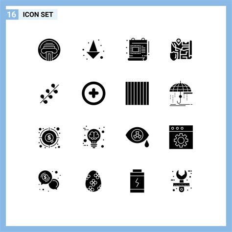 Stock Vector Icon Pack Of 16 Line Signs And Symbols For Holiday Catkin Design Security Map
