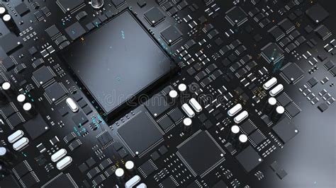 The Variety Of Different Types Of Chips And Electronic Components Stock Illustration