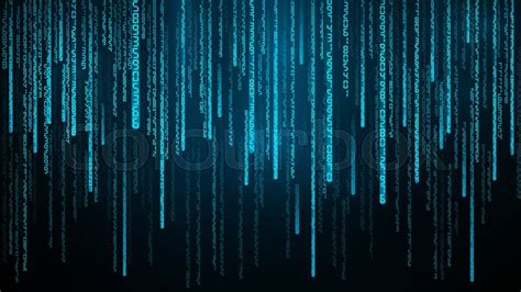 Blue Numbers Stream Cyberspace With Stock Vector Colourbox