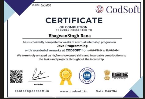 bhagwansingh rana on linkedin internshipcompletioncertificate codsoft javaprogramming…