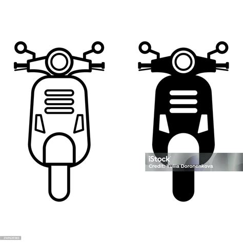 스쿠터 정면도 아이콘 전기 스쿠터 벡터 아이콘입니다 도시 교통 개념 거리에 대한 스톡 벡터 아트 및 기타 이미지 거리 교통수단 기계류 Istock
