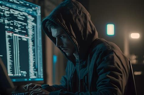 Premium Ai Image Dangerous Hooded Hacker Breaks Into Government Data Servers And Infects Their
