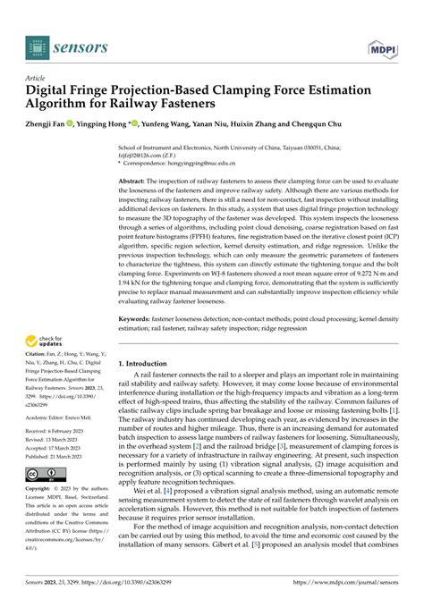 Pdf Digital Fringe Projection Based Clamping Force Estimation