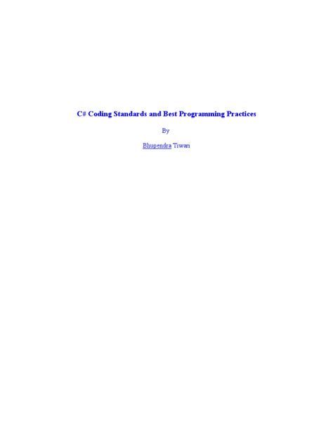C Coding Standards And Best Programming Practices By Bhupendra Tiwari