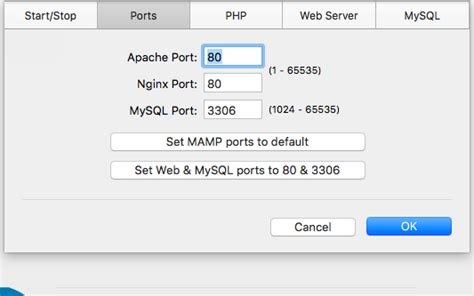 urls localhost port is missing on some links after downgrading mamp