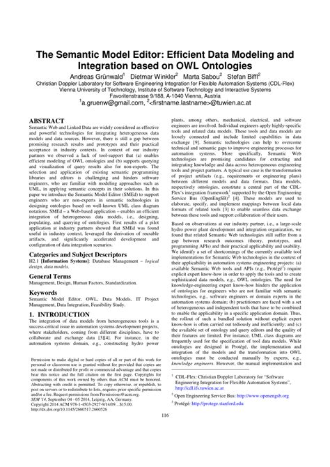 Pdf The Semantic Model Editor Efficient Data Modeling And Integration Based On Owl Ontologies
