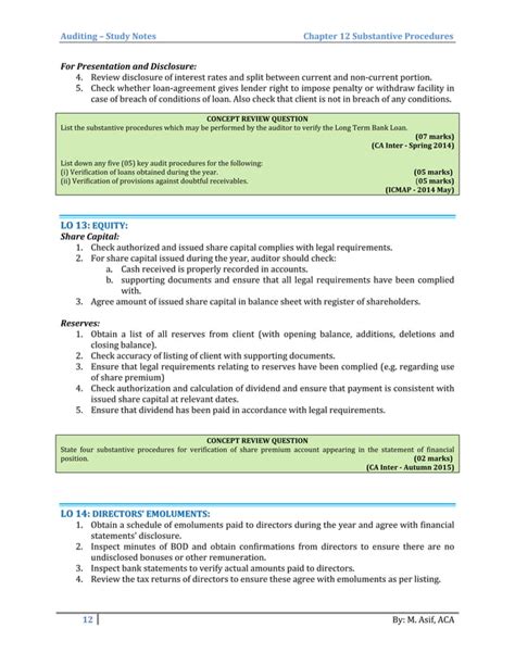 Substantive Procedures Auditing Study Notes Pdf