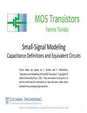 Lecture Slides8 5 Small Signal Modeling Capacitance Definitions And Equivalent Circuits Pdf
