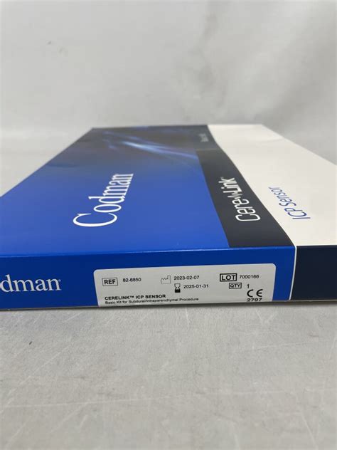 New Integra 82 6850 Codman Cerelink Icp Sensor Basic Kit For Subdural Intraparenchymal