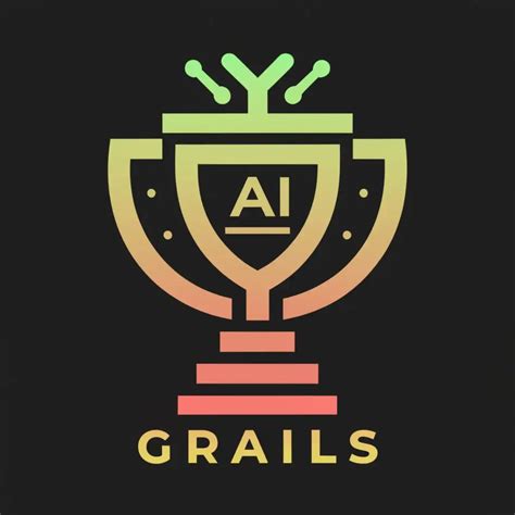 Logo Design For Grails Futuristic Ai Trophy Symbol On Clean Background
