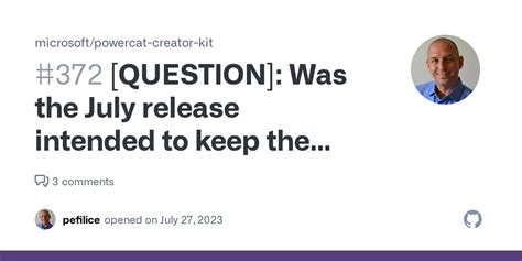 Question Was The July Release Intended To Keep The April Release