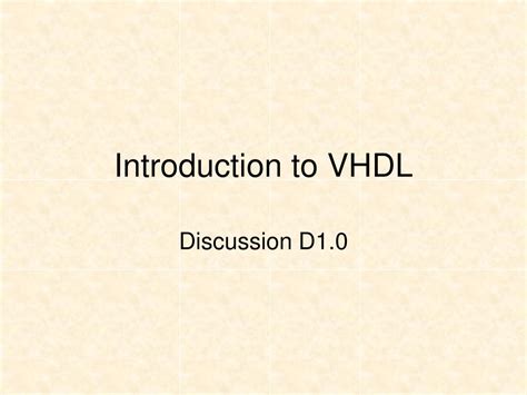 Ppt Introduction To Vhdl Powerpoint Presentation Free Download Id