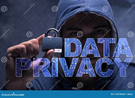 The Data Privacy Concept With Hacker Stealing Personal Information