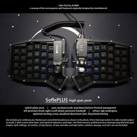 New Sofle Plus By Xcmkb Split Keyboard Pimoroni Trackball Horizontal Wheel Knob Computers