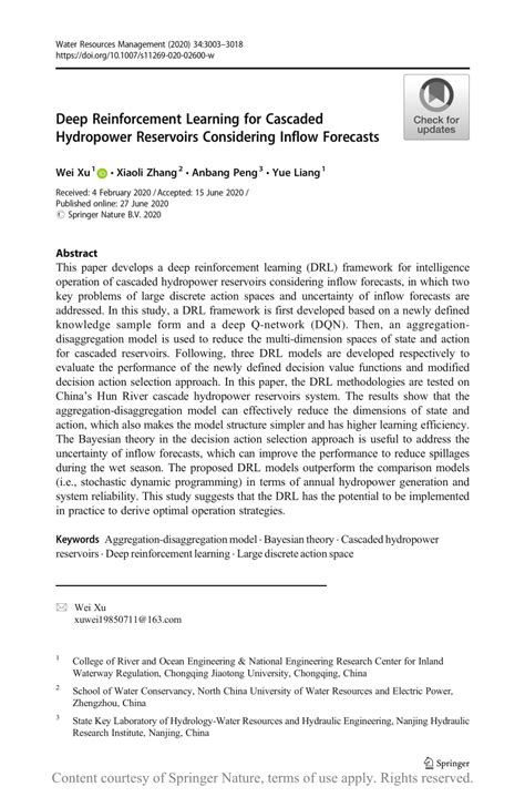 Deep Reinforcement Learning For Cascaded Hydropower Reservoirs Considering Inflow Forecasts