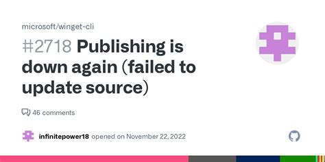 Publishing Is Down Again Failed To Update Source Issue Microsoft Winget Cli GitHub