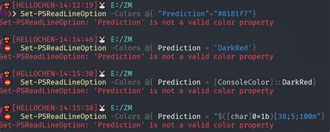 Predictive Color Settings · Issue 2243 · Powershellpsreadline · Github