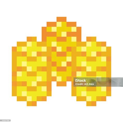 금화 더미 픽셀 아트 복고풍 게임 스타일 벡터 그림입니다 동전에 대한 스톡 벡터 아트 및 기타 이미지 동전 더미 모자이크