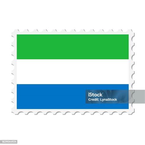 시에라리온 우표 흰색 배경에 고립된 시에라리온의 국기를 가진 엽서 벡터 그림 고무도장에 대한 스톡 벡터 아트 및 기타 이미지