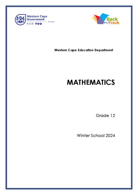 Mathematics 2024 Bot Winter School Grade 12 Learne 240522 103501 Mathematics Grade 12 Winter