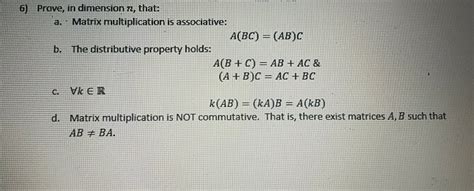 Solved Prove In Dimension N That A Matrix Chegg Com