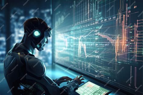 Premium Photo Ai Data Analysis Concept With Humanoid Learning From