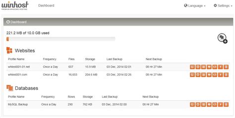 What Is The Sitebackup Dashboard Winhost