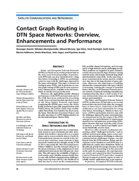 pdf contact graph routing in dtn space networks overview enhancements and performance