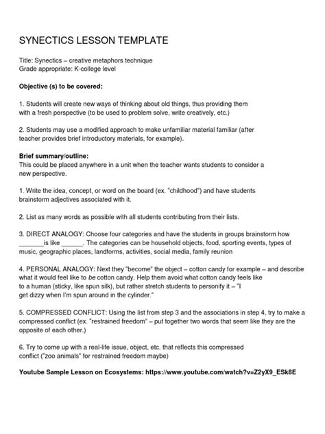 Synectics Creative Metaphors Guide Pdf Science And Mathematics