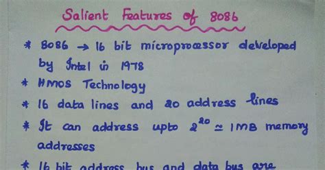 8086 Microprocessor Salient Features Of 8086