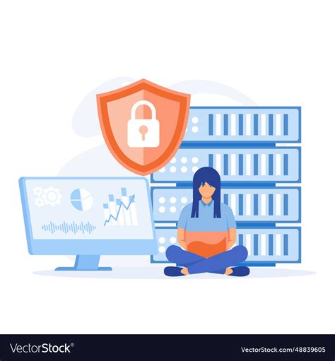 Database Security Hacker Attack Concept Hackers Vector Image
