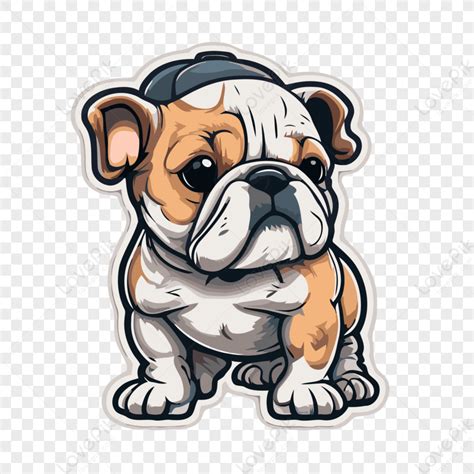스티커는 모자를 쓴 불독 클립 아트를 묘사합니다 벡터상표 Png 일러스트 무료 다운로드 Lovepik