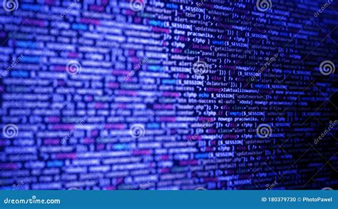 Software Developer Concept Blue Application Code On Computer Screen