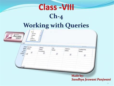 Class Viii Ch 2 Log On To Access Pptx Databases Computer Software And Applications