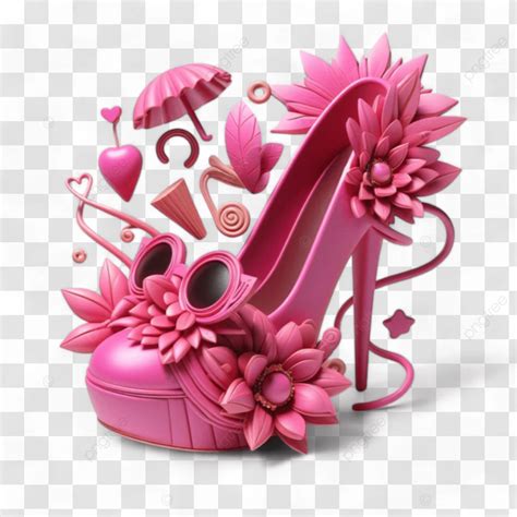 시크하고 트렌디한 신발 옵션을 나타내는 굵은 보라색 밑창이 있는 분홍색 하이힐 신발의 클립 아트 그림 굵은 보라색 밑창이 있는 분홍색 하이힐의 클립 아트 그림 시크하고