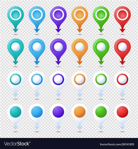 Location Pins Mega Set Marker D Map Pointer Pin Vector Image