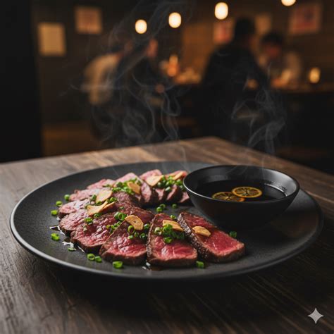 Filet Mignon Tataki Lightly Seared Thinly Sliced Beef With Ponzu