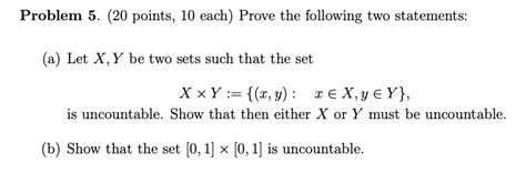 Solved Problem Points Each Prove The Following Chegg