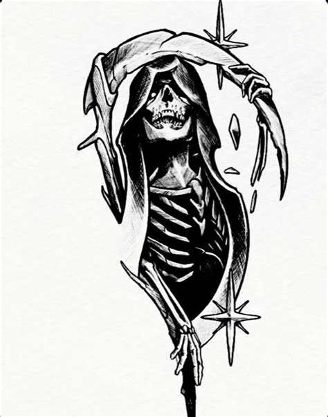 Scary Tattoo Design Drawing Of Skeleton