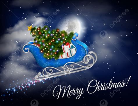 산타 썰매 하늘 화려한 텍스트에 별과 선물 벡터 일러스트와 함께 비행 썰매와 현실적인 구성을 비행 템플릿 Psd 다운로드 디자인 자료 다운로드