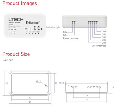 Ltech Cg Trig Wireless Module 12 24vdc Bluetooth 5 0 Sig Mesh