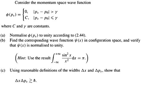 Solved Consider The Momentum Space Wave Function Jo 1px