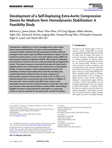 Pdf Development Of A Self‐deploying Extra‐aortic Compression Device