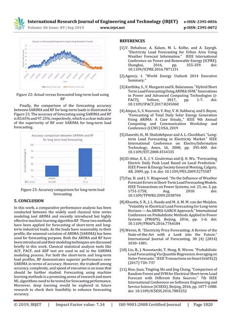 Irjet A Comparative Forecasting Analysis Of Arima Model Vs Random Forest Algorithm For A Case