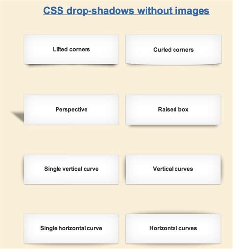 css drop shadow effects located here css drop shadows without