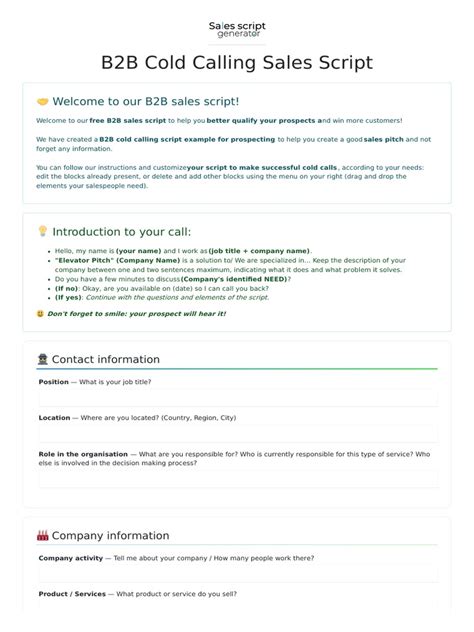 B2b Cold Calling Sales Script Pdf