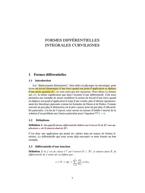 Chapitres 3and4 Td Descargar Gratis Pdf Forme Différentielle Courbe