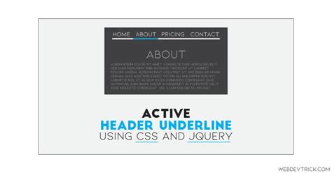 Want To Create A Active Link Highlight Effect Check Out This Header Underline Active Item Using