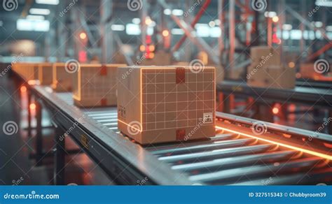 Efficient Sorting Process In A Warehouse Using Wireframe Hologram Technology On Conveyor Belts